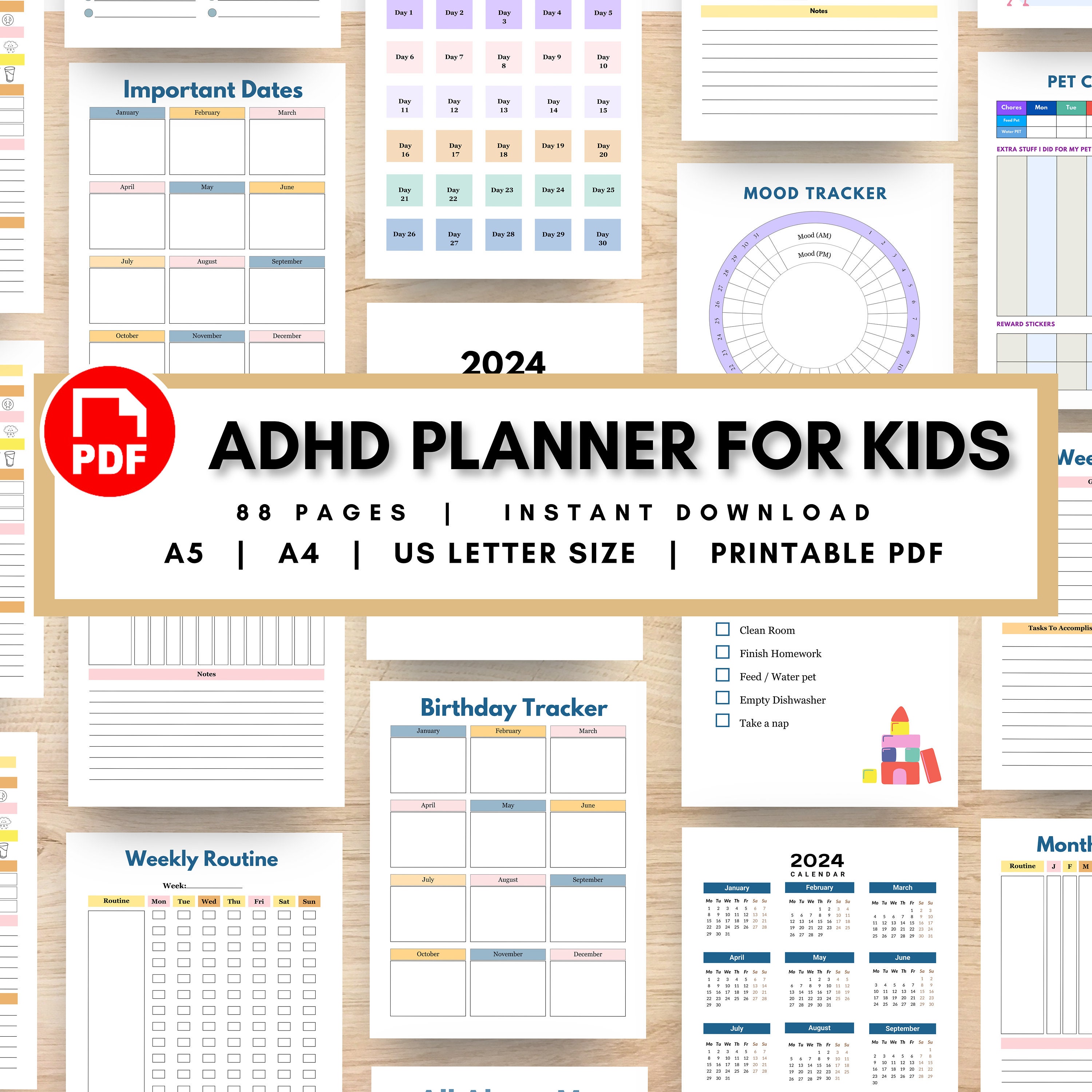ADHD Planner | ADHD Planner for Kids | Digital ADHD Planner | Adhd ...