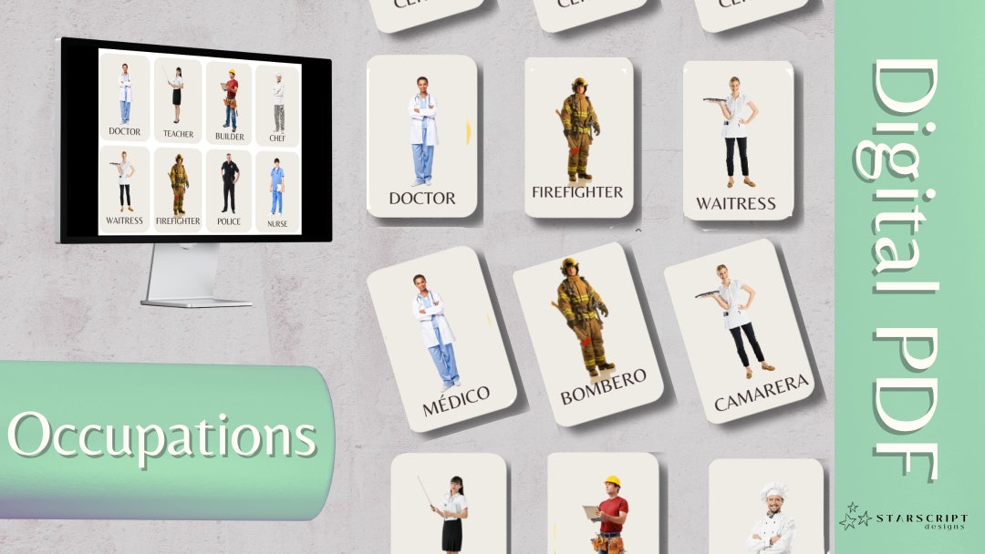 48 Occupational Learning FLASHCARDS for Interactive Learning & - Etsy
