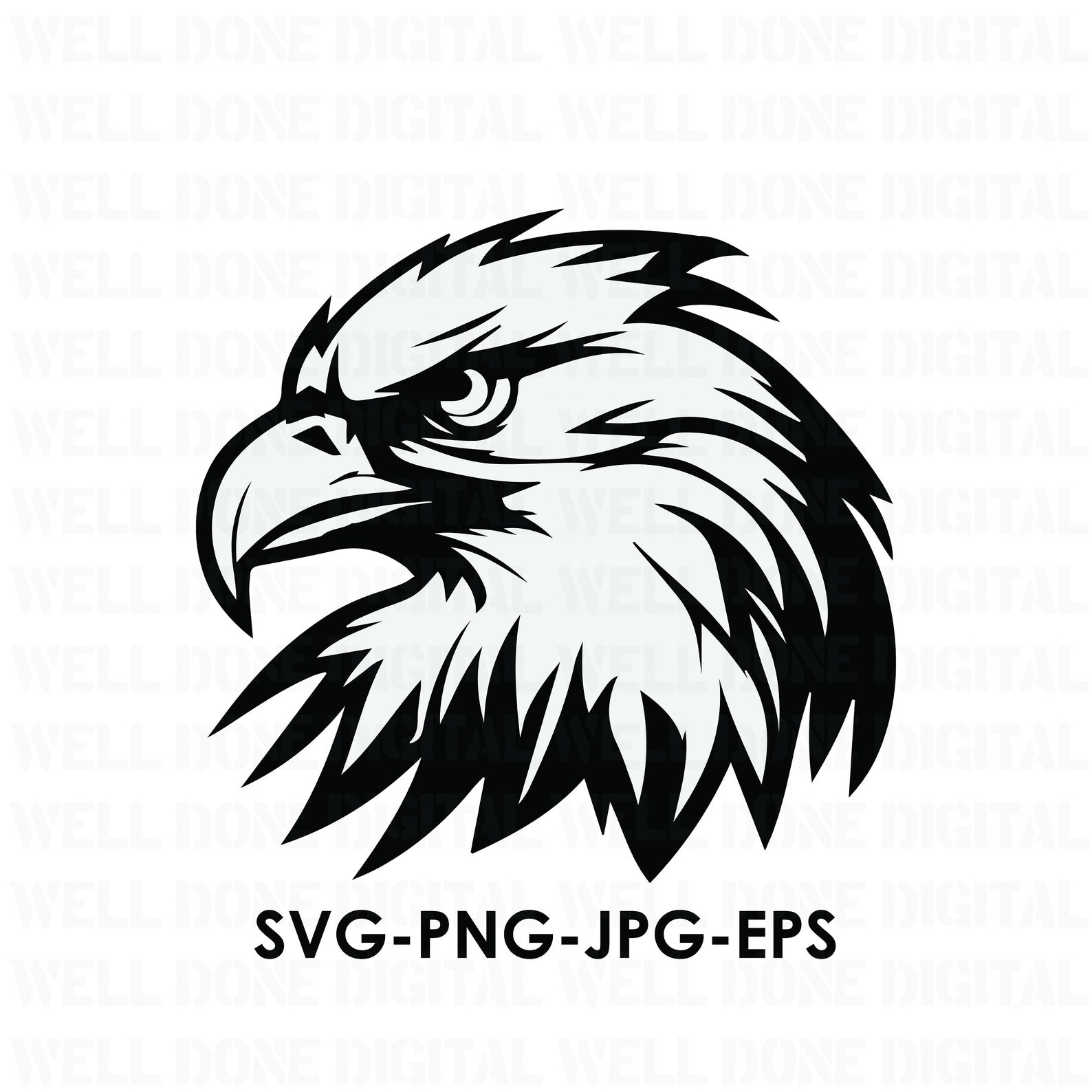 Eagle Svg, Eagle Head Png, Eagle Face Svg, Eagle Head Clipart, Sticker ...