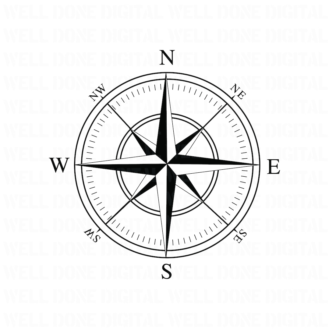 Compass Svg, Compass, Compass Rose Svg, Nautical Compass Svg, Sticker ...