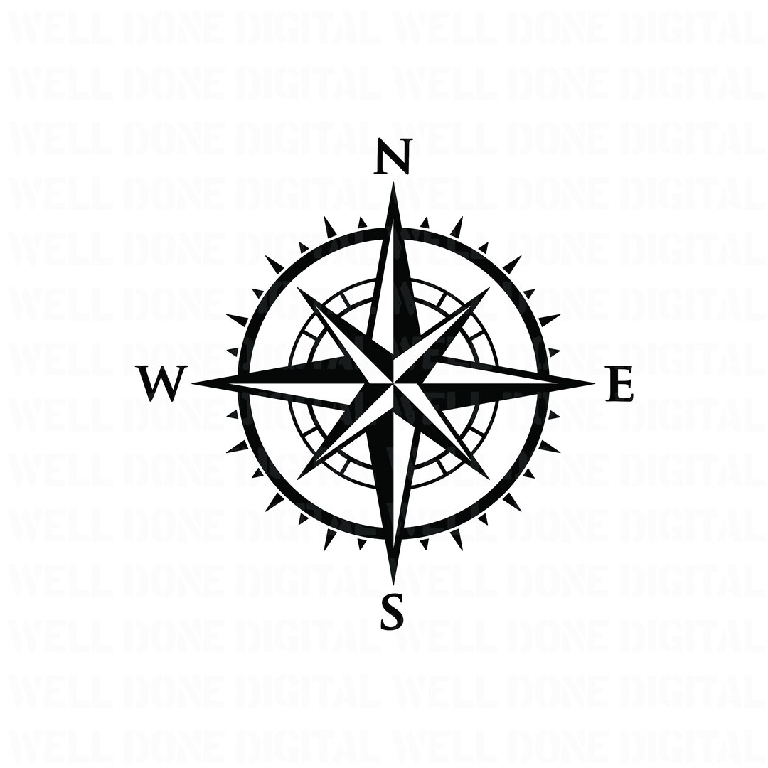 Compass Svg, Compass, Compass Rose Svg, Nautical Compass Svg, Sticker ...