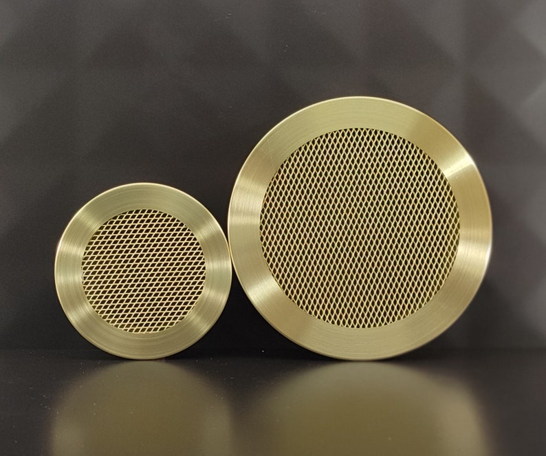 Gold Round Vent Grilles, Brass Grille With Mesh, Brass Air Vent Cover ...