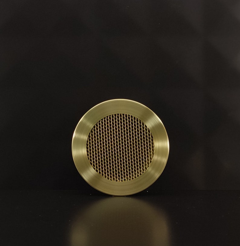 Gold Round Vent Grilles, Brass Grille With Mesh, Brass Air Vent Cover ...
