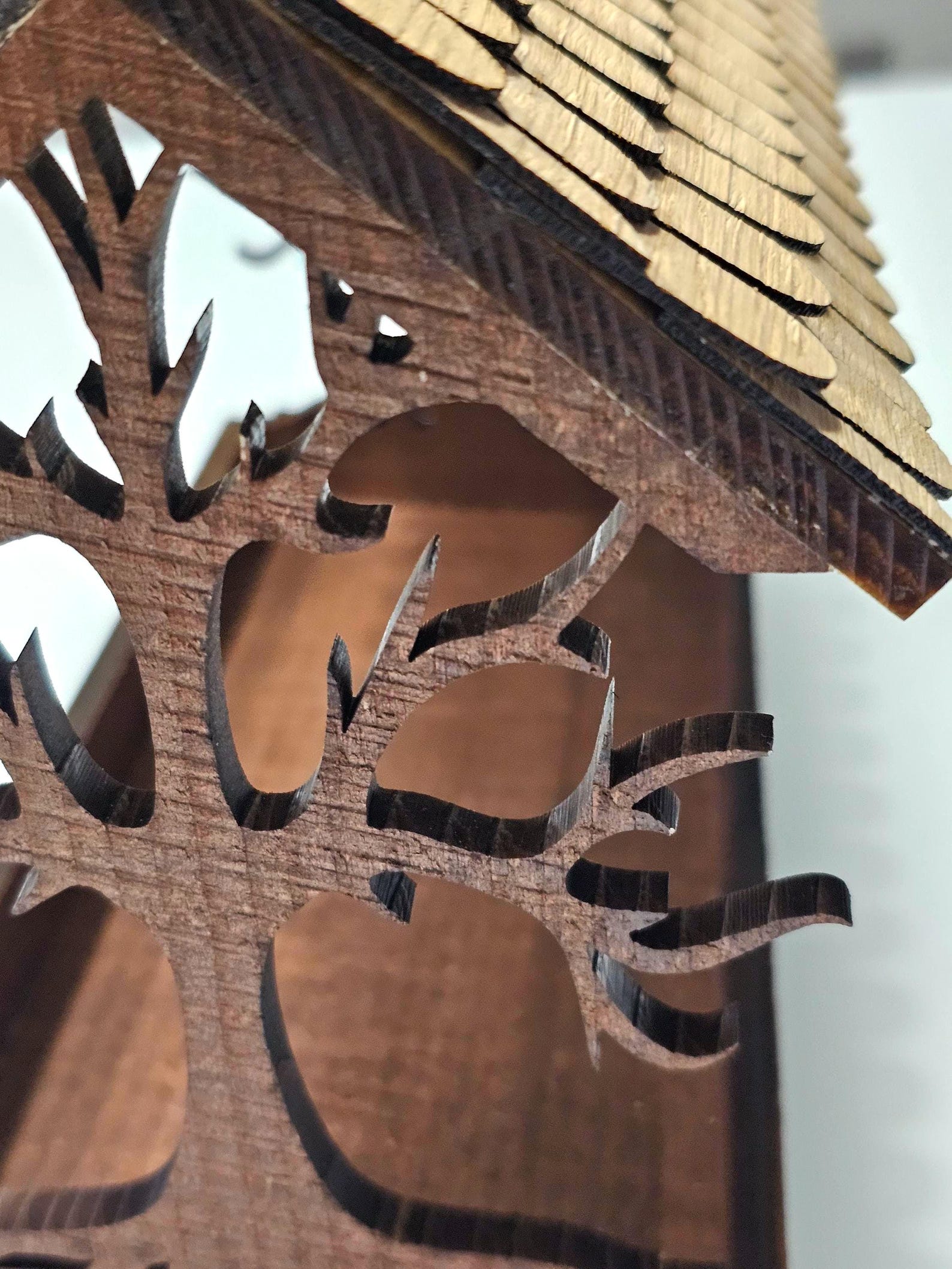 Handcrafted Wooden Bird Feeder: Oak Shingle Roof, Tree Design - Etsy