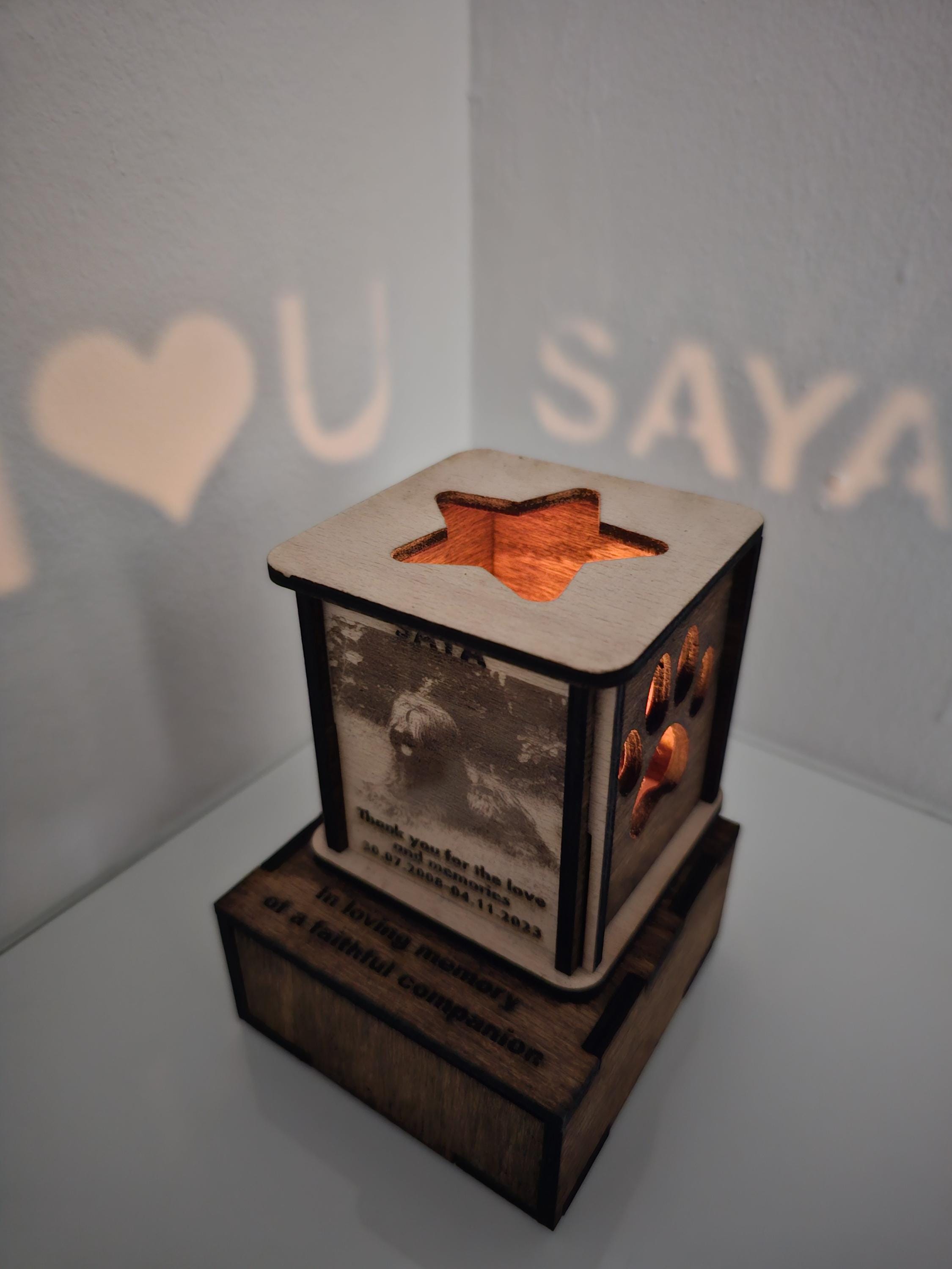 Custom Memorial Projection Lantern Personalized Dog Remembrance Candle ...