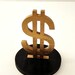 Personalized Wooden Dollar Sign - Self-standing Gold Desk Décor or Wall ...