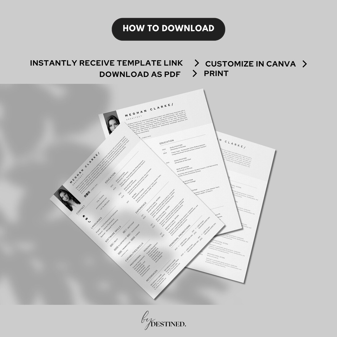 Minimalistic Resume Template | Modern Resume Template With Photo ...