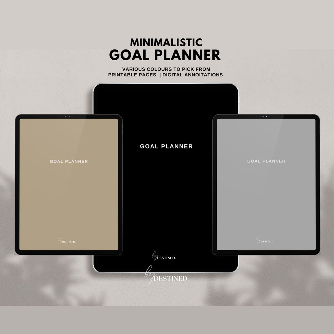 Minimalistic Digital 2023/2024 Goal Setting Planner, Reflective Goal ...