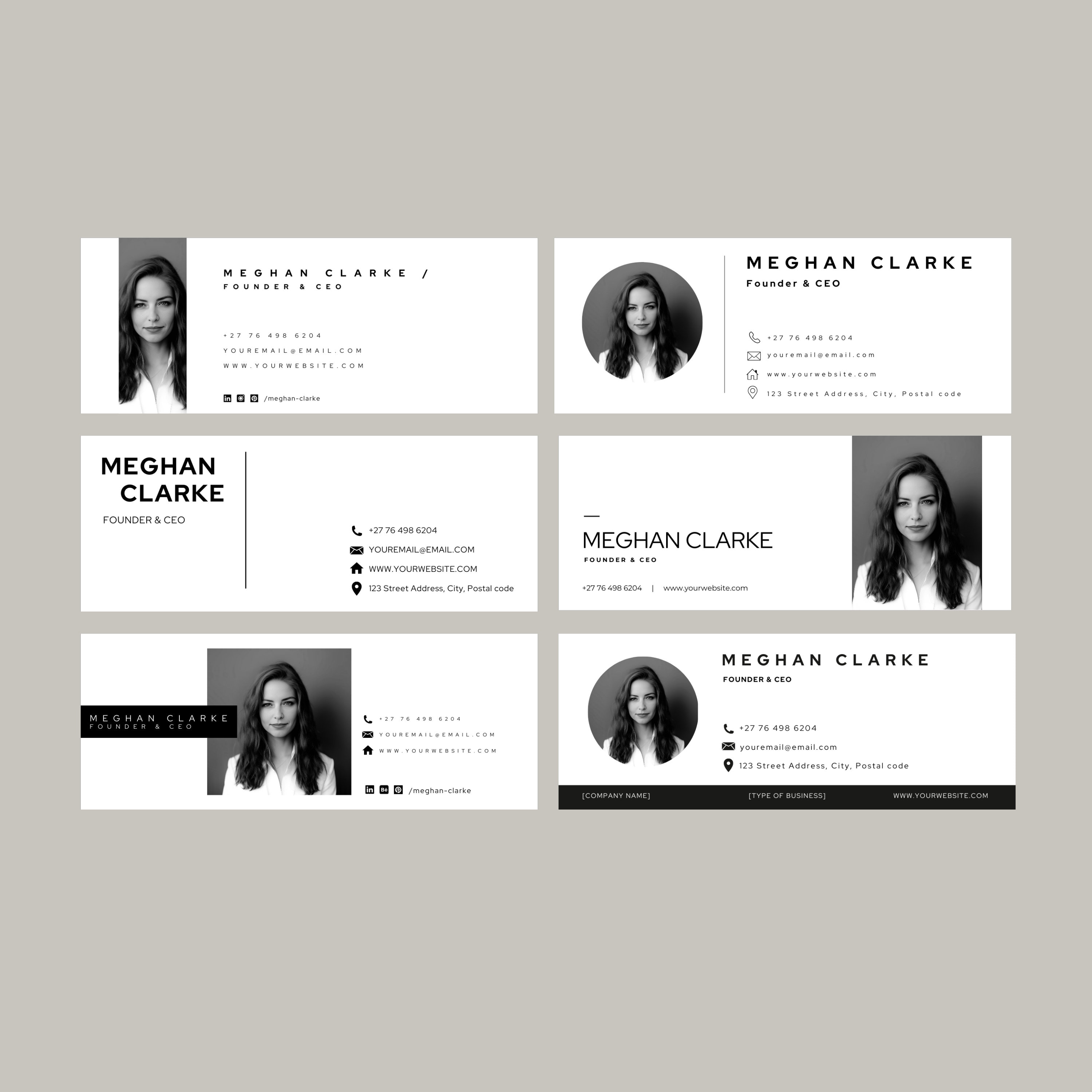 Light Theme Email Signature Template Bundle | Gmail Email Signature ...