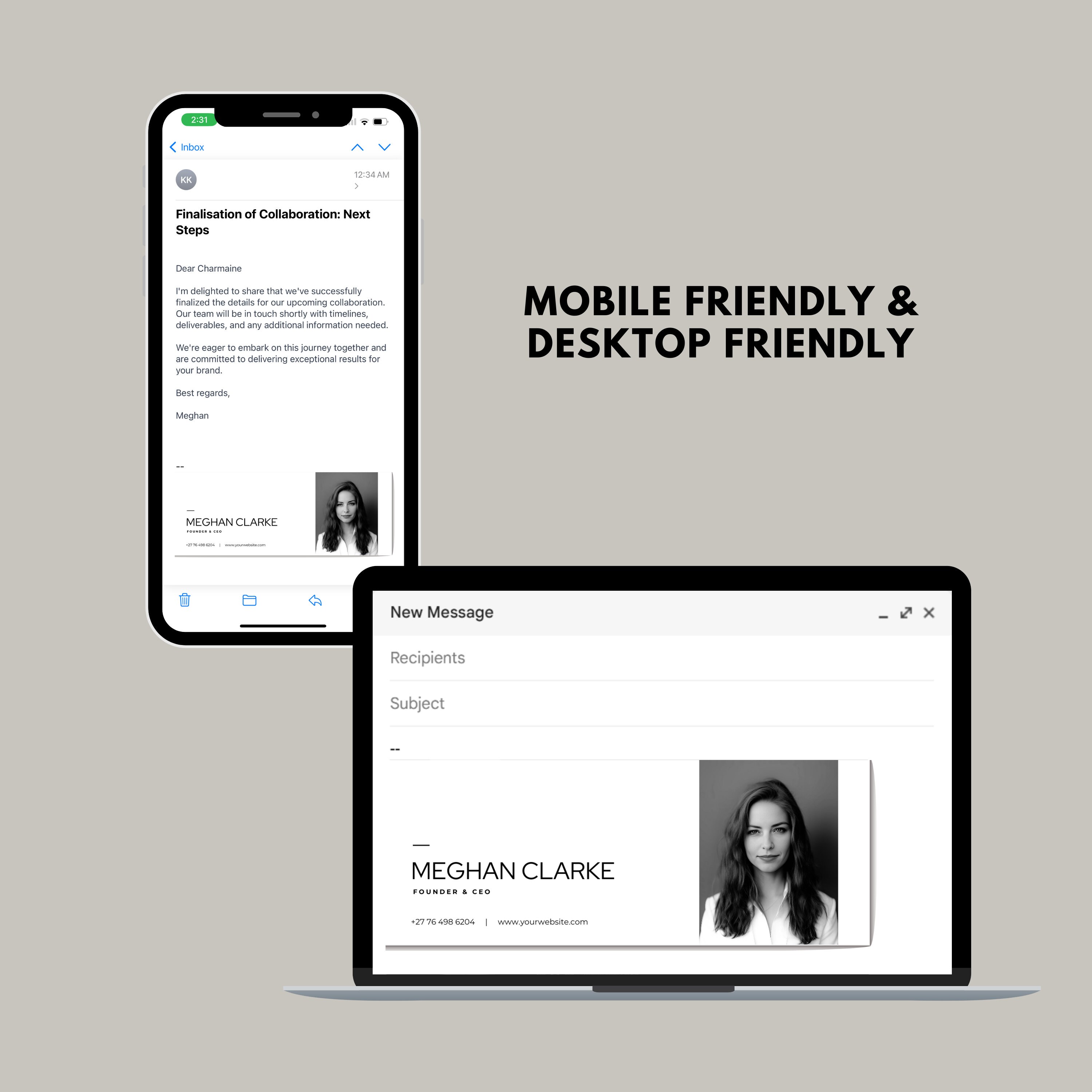 Light Theme Email Signature Template Bundle | Gmail Email Signature ...
