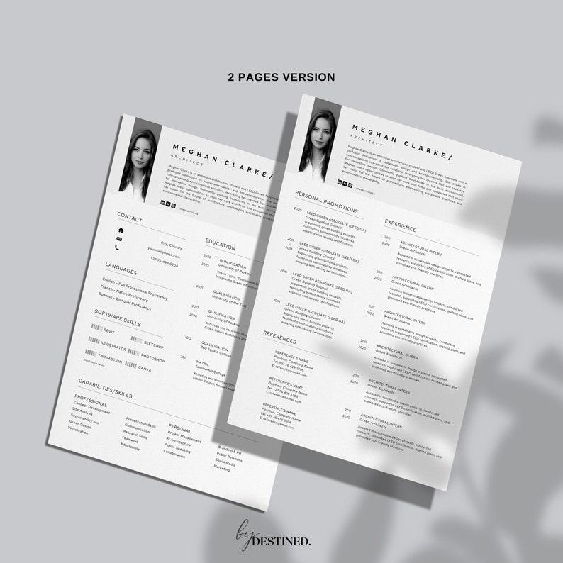 Minimalistic Resume Template | Modern Resume Template With Photo ...