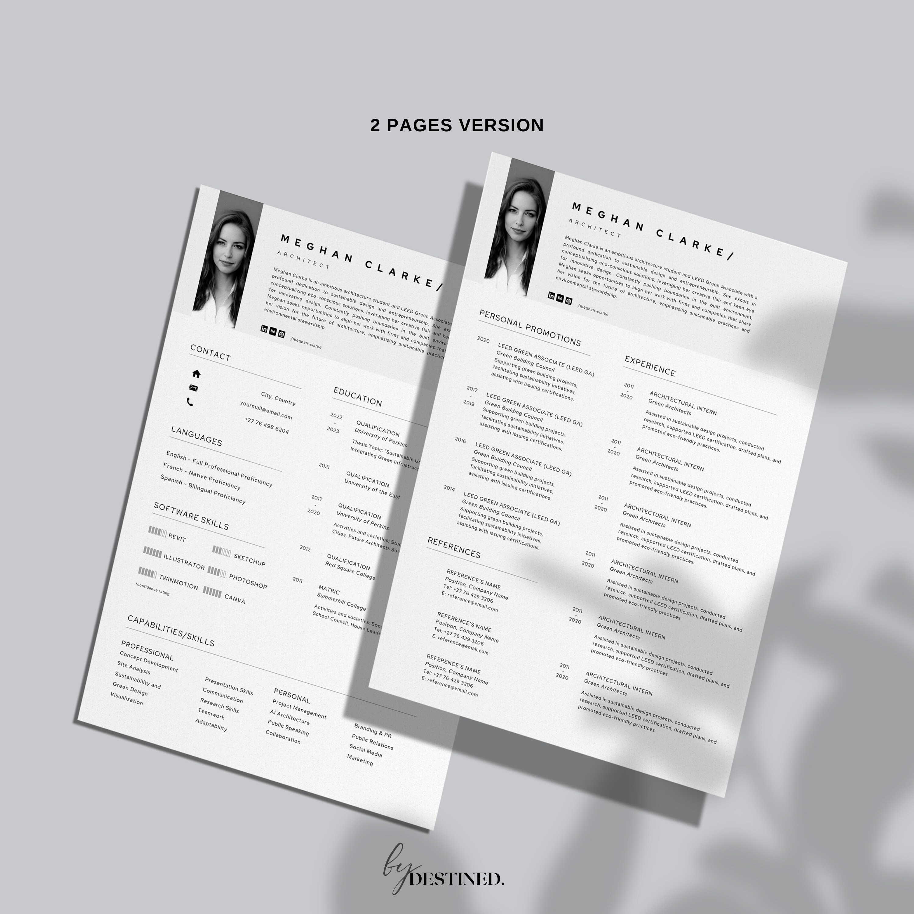 Minimalistic Resume Template Modern Resume Template With Photo Simple ...