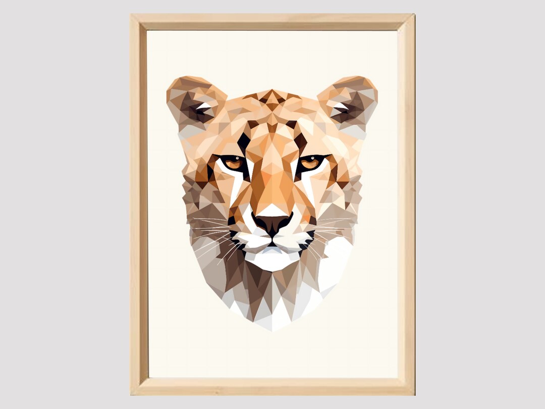 Cheetah Geometric Wall Art Print - Abstract Animal Collection| Mix and ...
