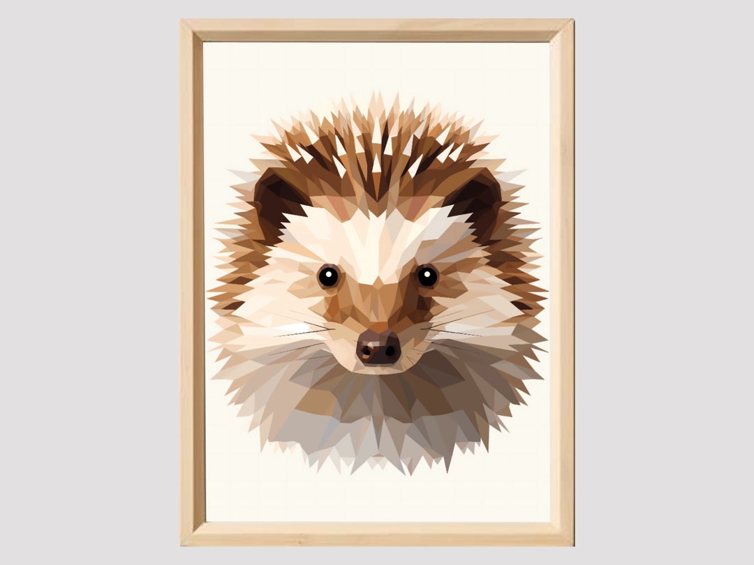 Hedgehog Geometric Wall Art Print - Abstract Animal Collection| Mix and ...