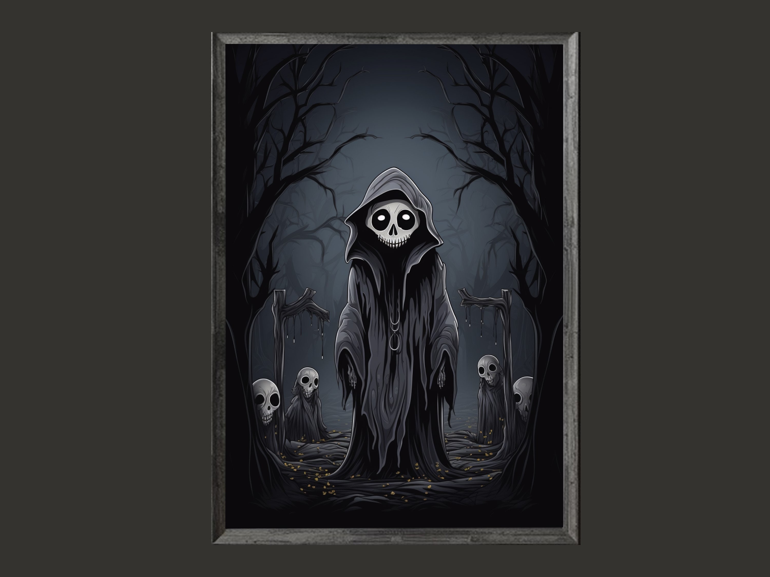 Grim Reaper Wall Art for Kids Halloween Decoration Jack Skellington ...