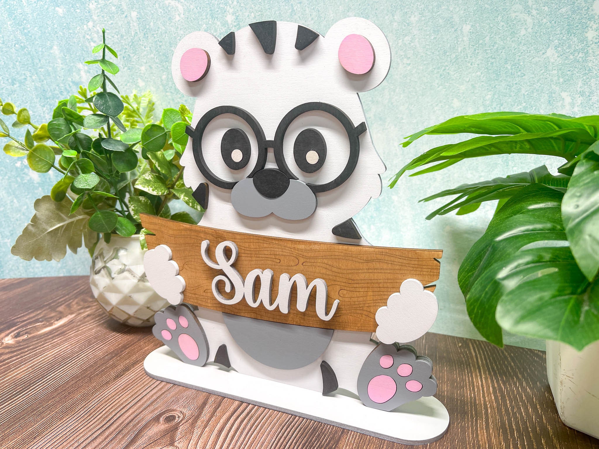 Personalized Cute Animal Name Sign Personalised Adorable Pretty Zoo ...
