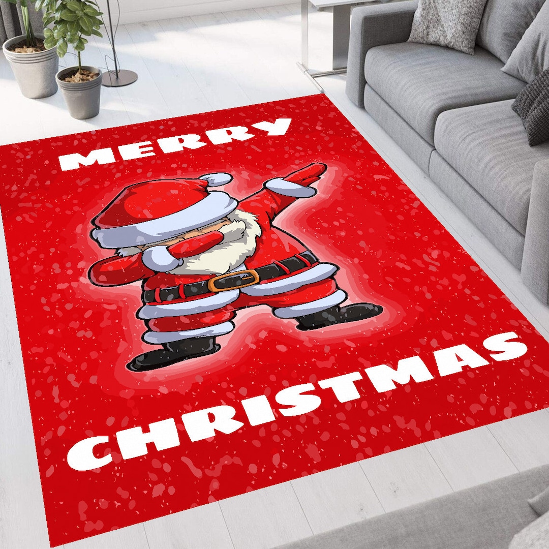 Christmas Rug, Merry Christmas Rug, Happy Christmas Rug, Christmas Red ...