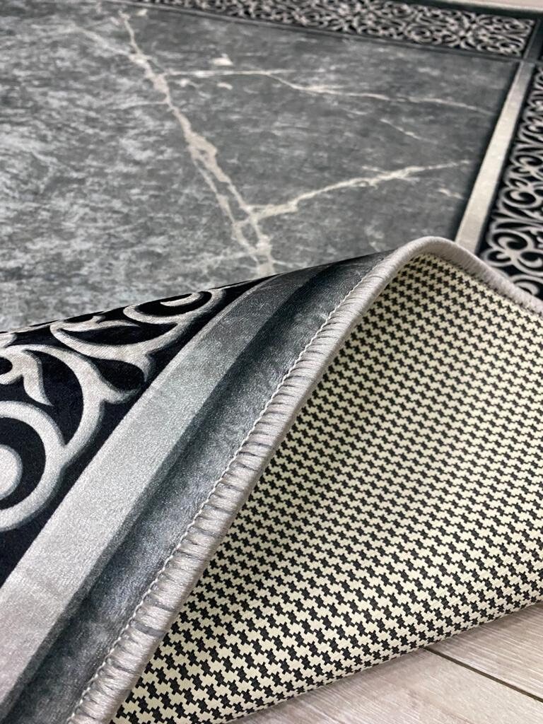 Black and White Striped Daisy Pattern Kitchen Rug,floral Kitchen Rug ...