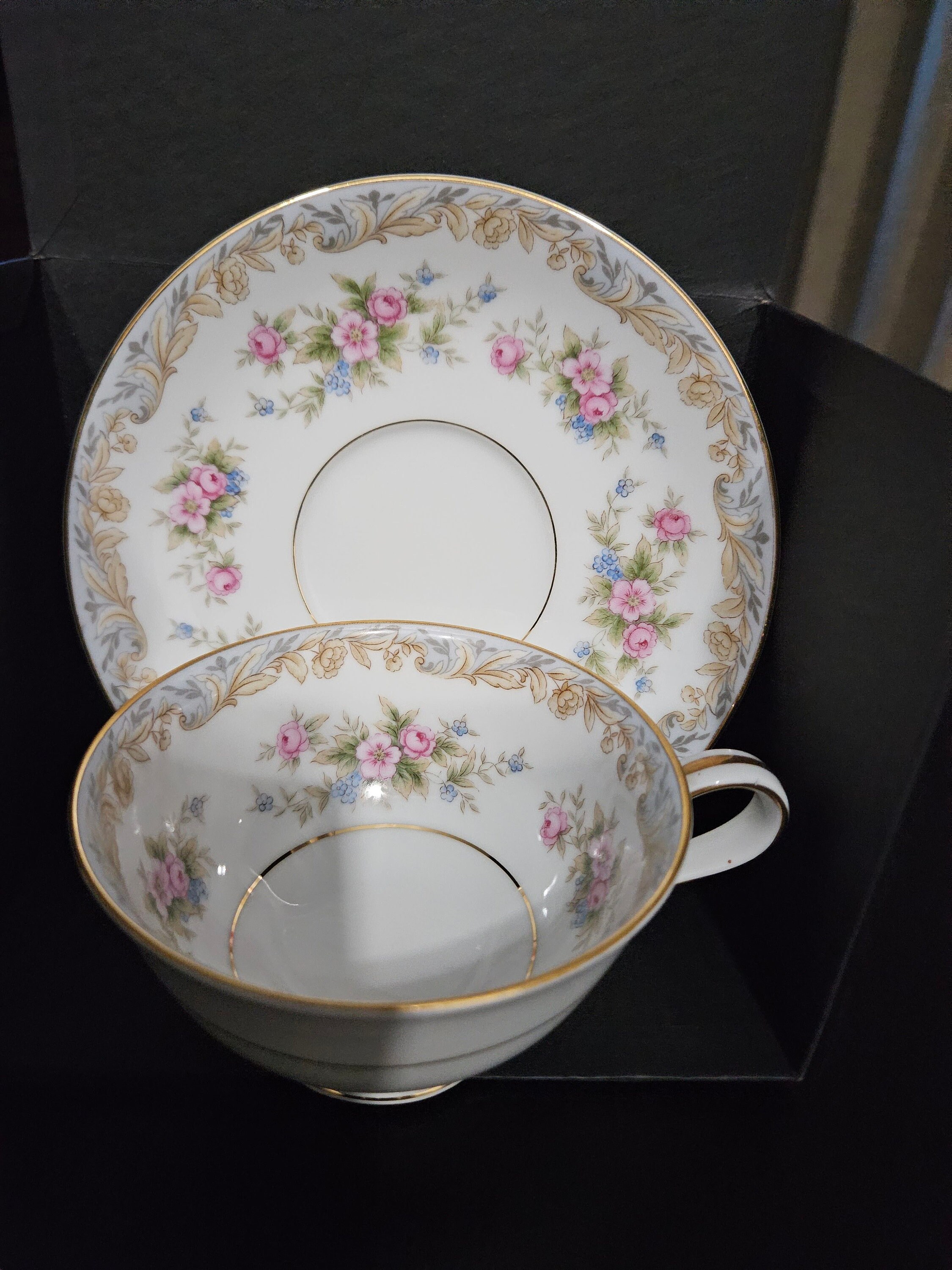 Vintage Noritake Tea Cup and Saucer Set in the Somerset Pattern. - Etsy