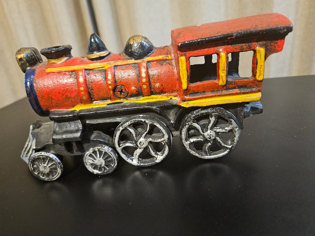 Vintage Reproduction Large Heavy Cast Iron Train Engine Toy - Etsy
