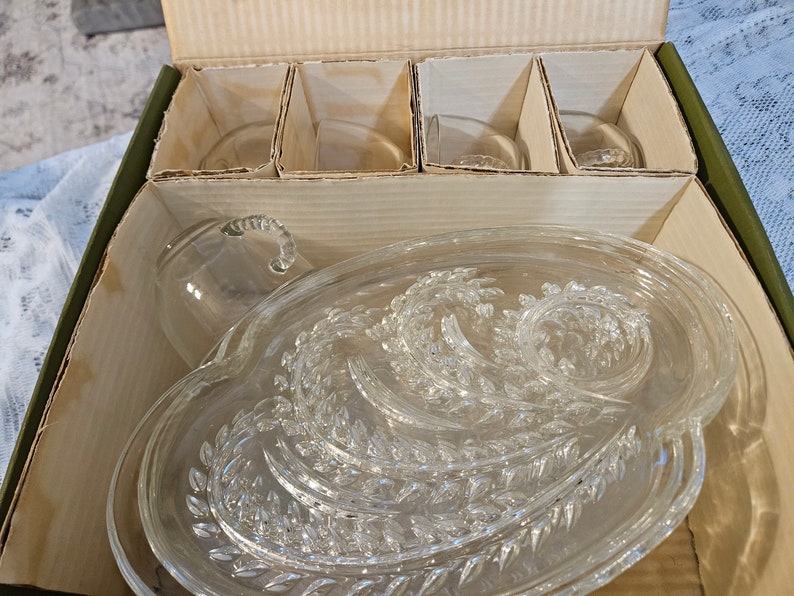 Vintage Federal Glass Company Crystal Snack Sets in Original Box - Etsy