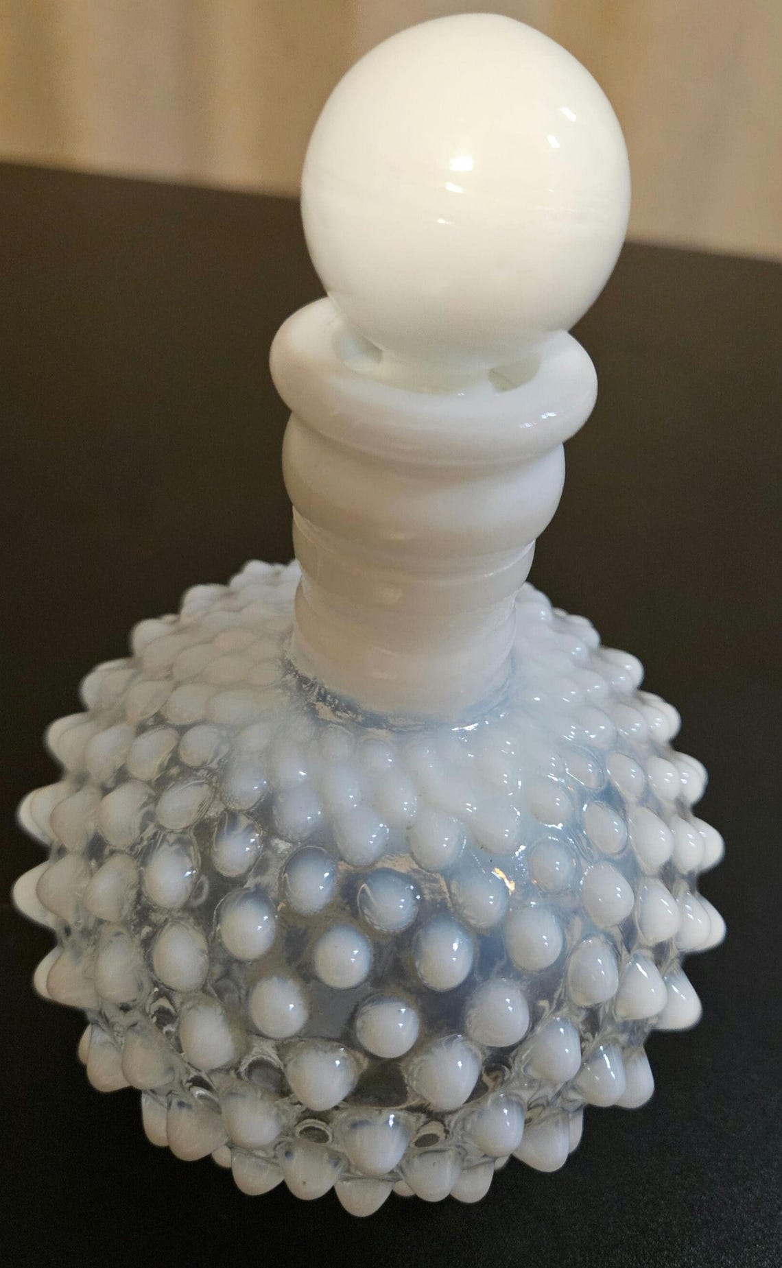 Vintage Fenton Moonstone Hobnail Perfume Bottle. - Etsy