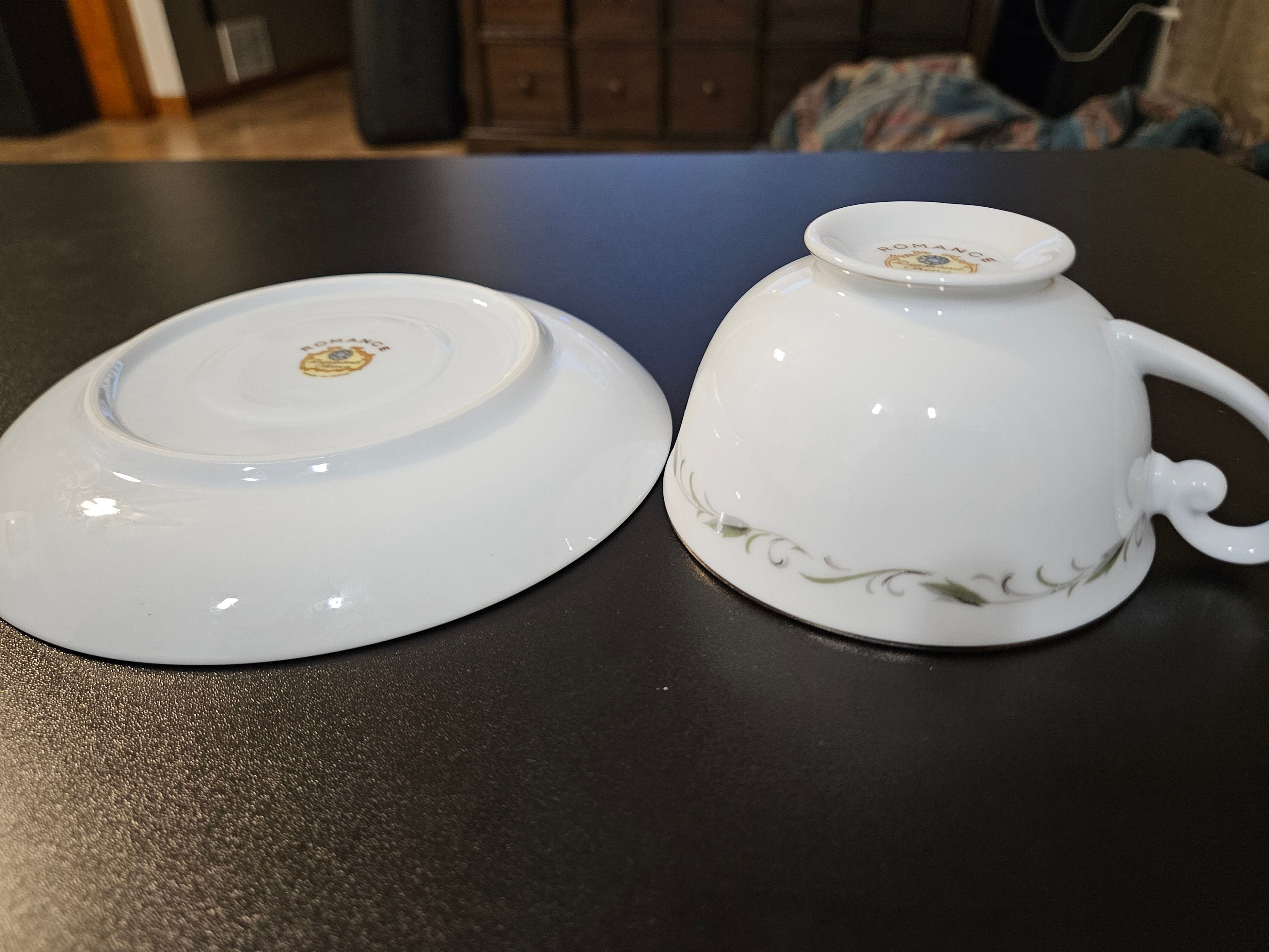 Vintage Diamond China Romance Tea Cup and Saucer Set - Etsy