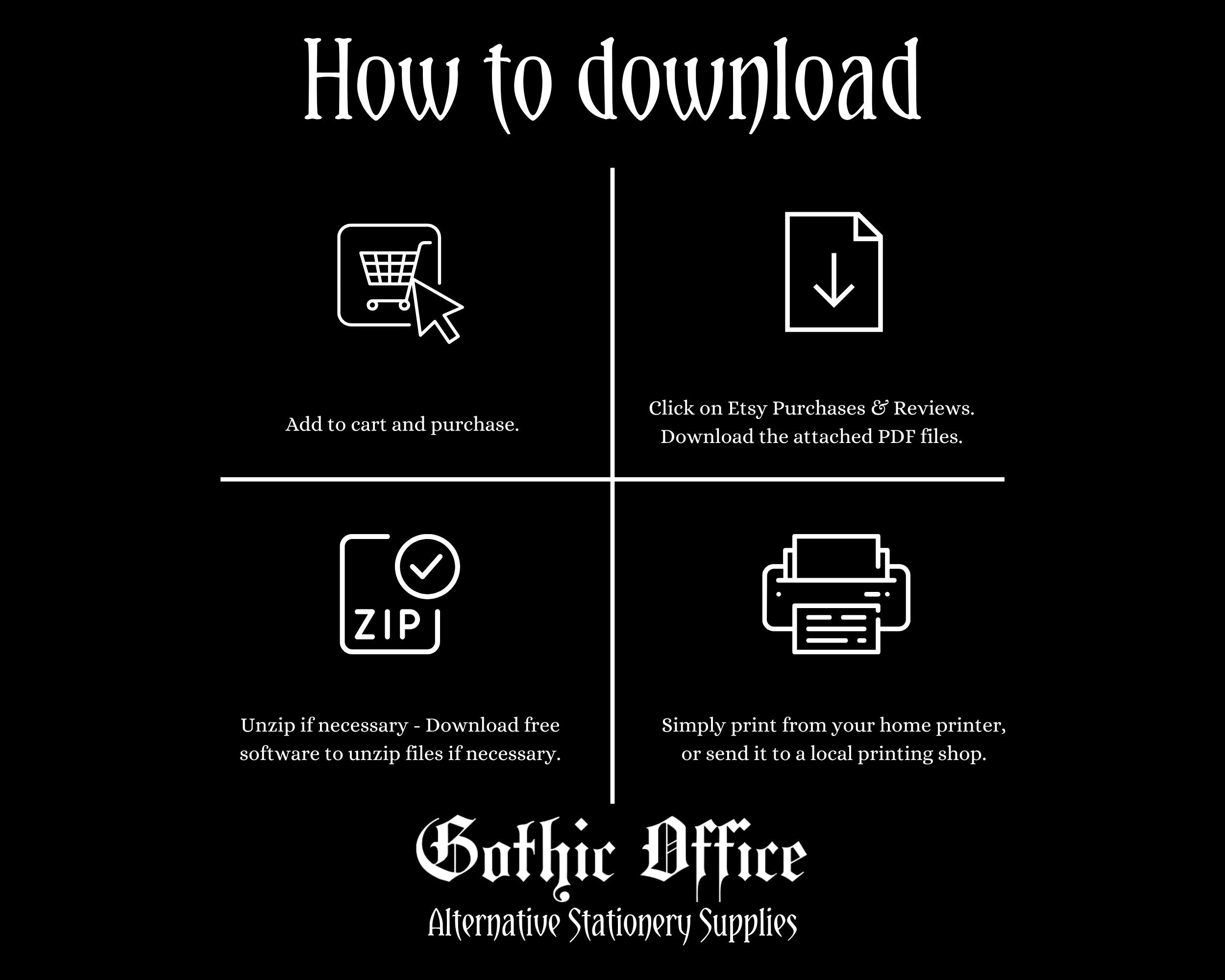 Printable Gothic Fitness Planner, Health, Weight Loss, Gain & Wellbeing ...