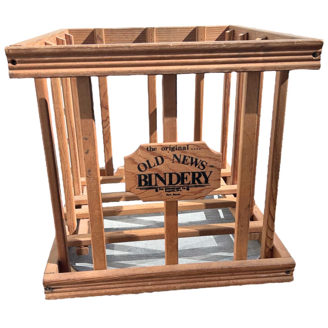 Vintage Old News Bindery Wood Newspaper Bin Bundling Crate - Etsy