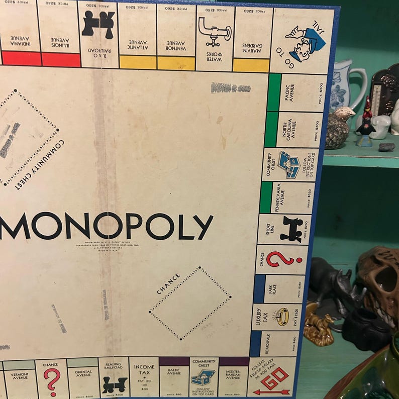 Vintage 1946 Monopoly Game Complete Wooden Pieces Board - Etsy