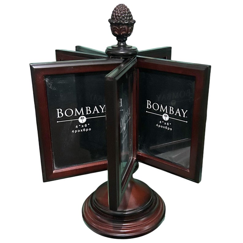 Vintage Bombay the Bombay Company Cherry Wood Rotating Spindle Picture ...