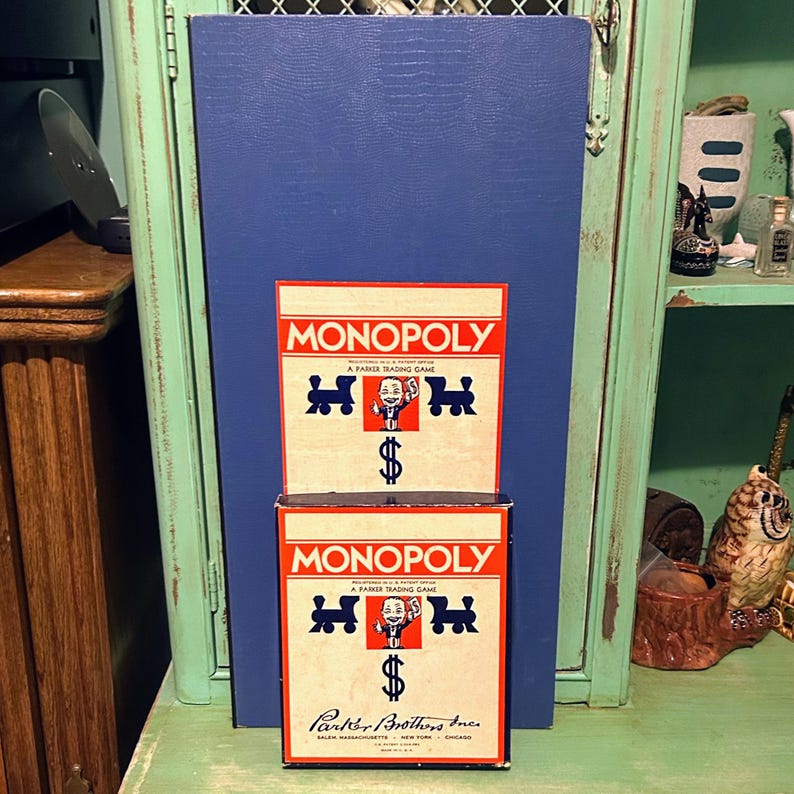 Vintage 1946 Monopoly Game Complete Wooden Pieces Board - Etsy