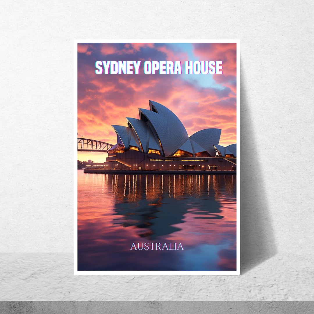 Travel Poster Sydney Opera House Australia Digital Print - Etsy