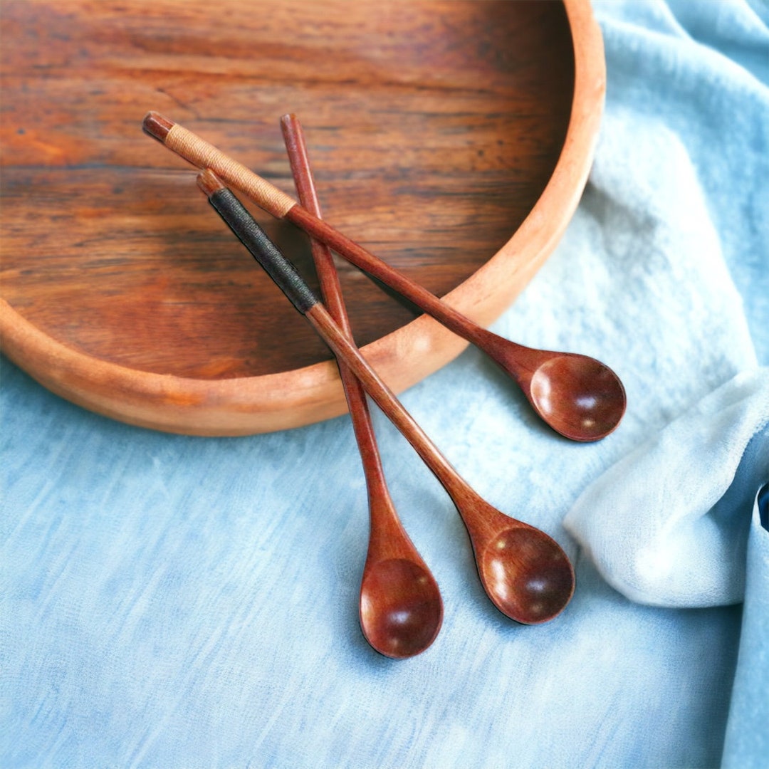 Handmade Long Handle Wooden Spoon Coffee Spoon, Tea Spoon, Honey Wooden ...