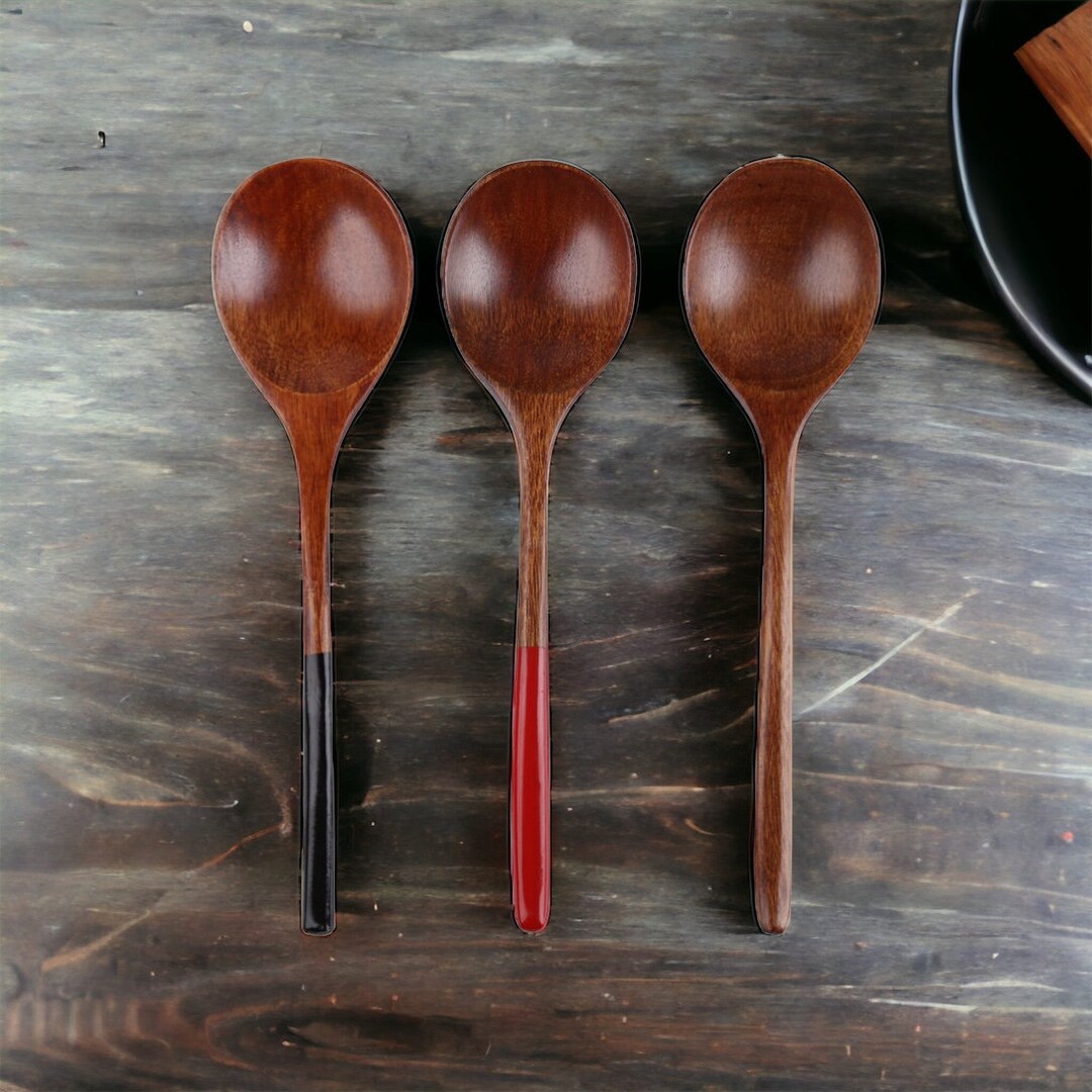Handmade Wooden Soup Spoon Cooking Utensil Tool, Large Condiment Spoon ...
