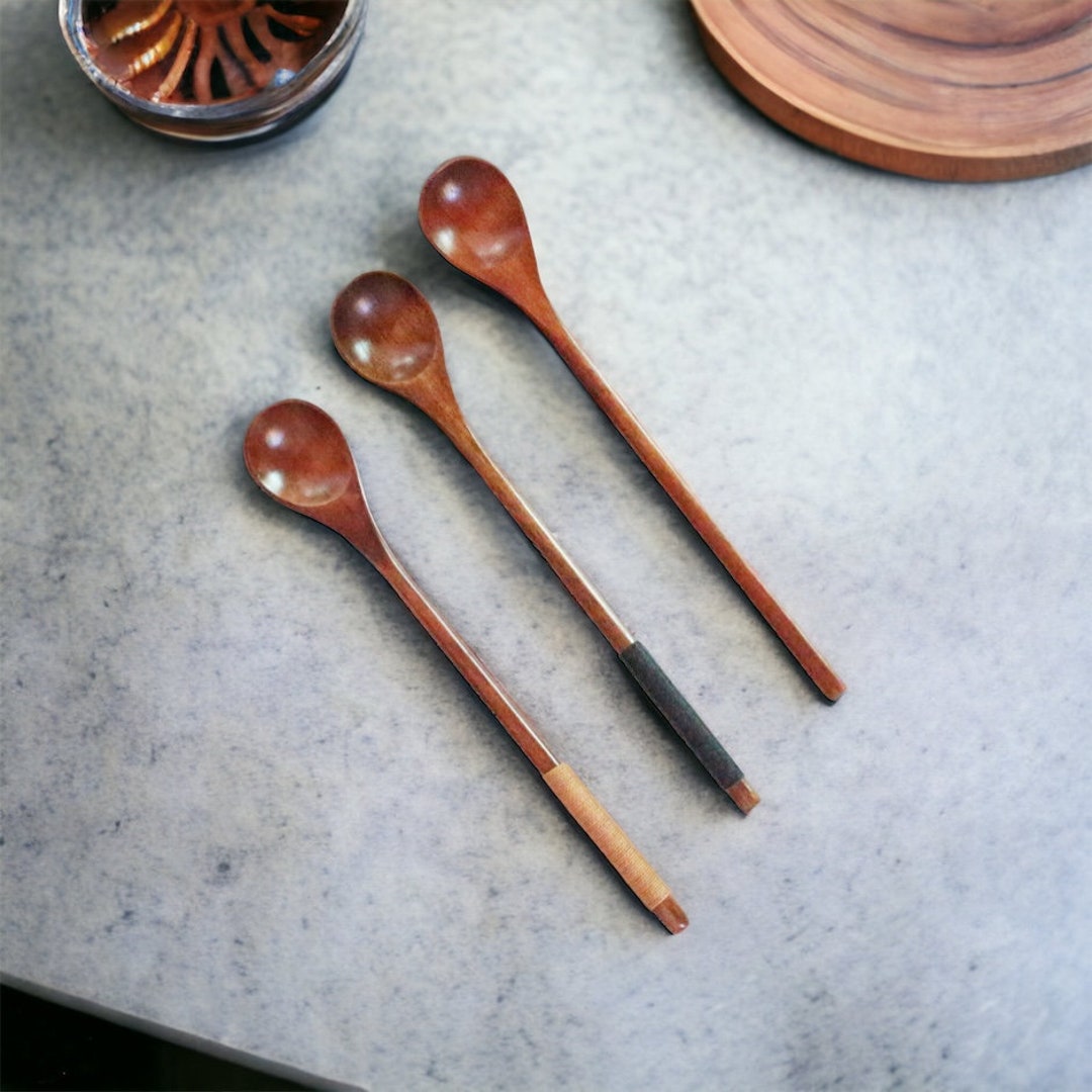 Wooden Handmade Long Handle Spoon Tea Spoon Coffee Spoon - Etsy
