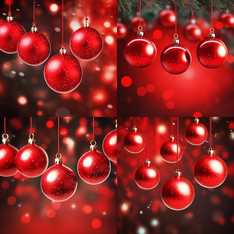 Christmas Red Ball 12 Bundle HD Photo, Christmas Bundle, Xmas ...