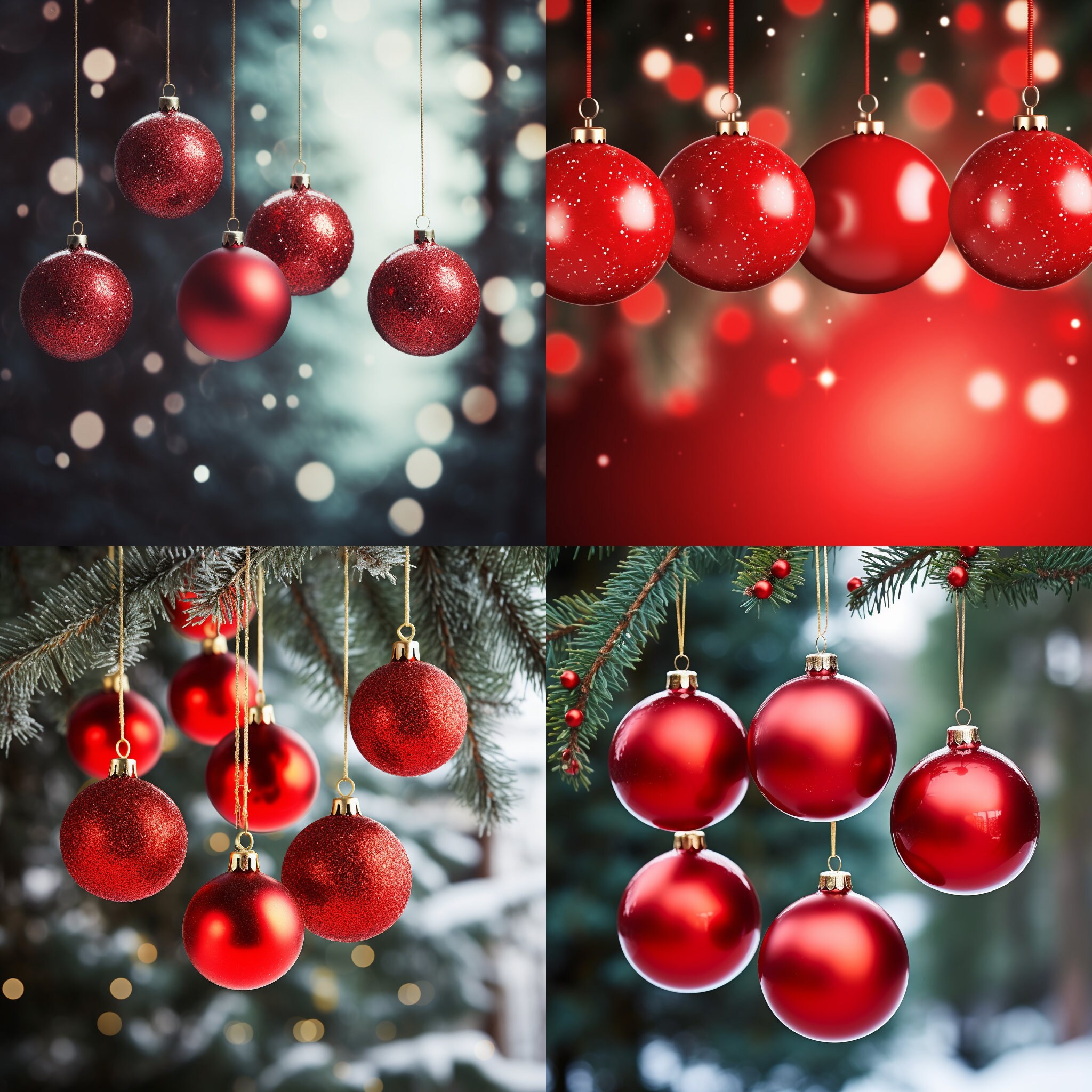 Christmas Red Ball 12 Bundle HD Photo, Christmas Bundle, Xmas ...