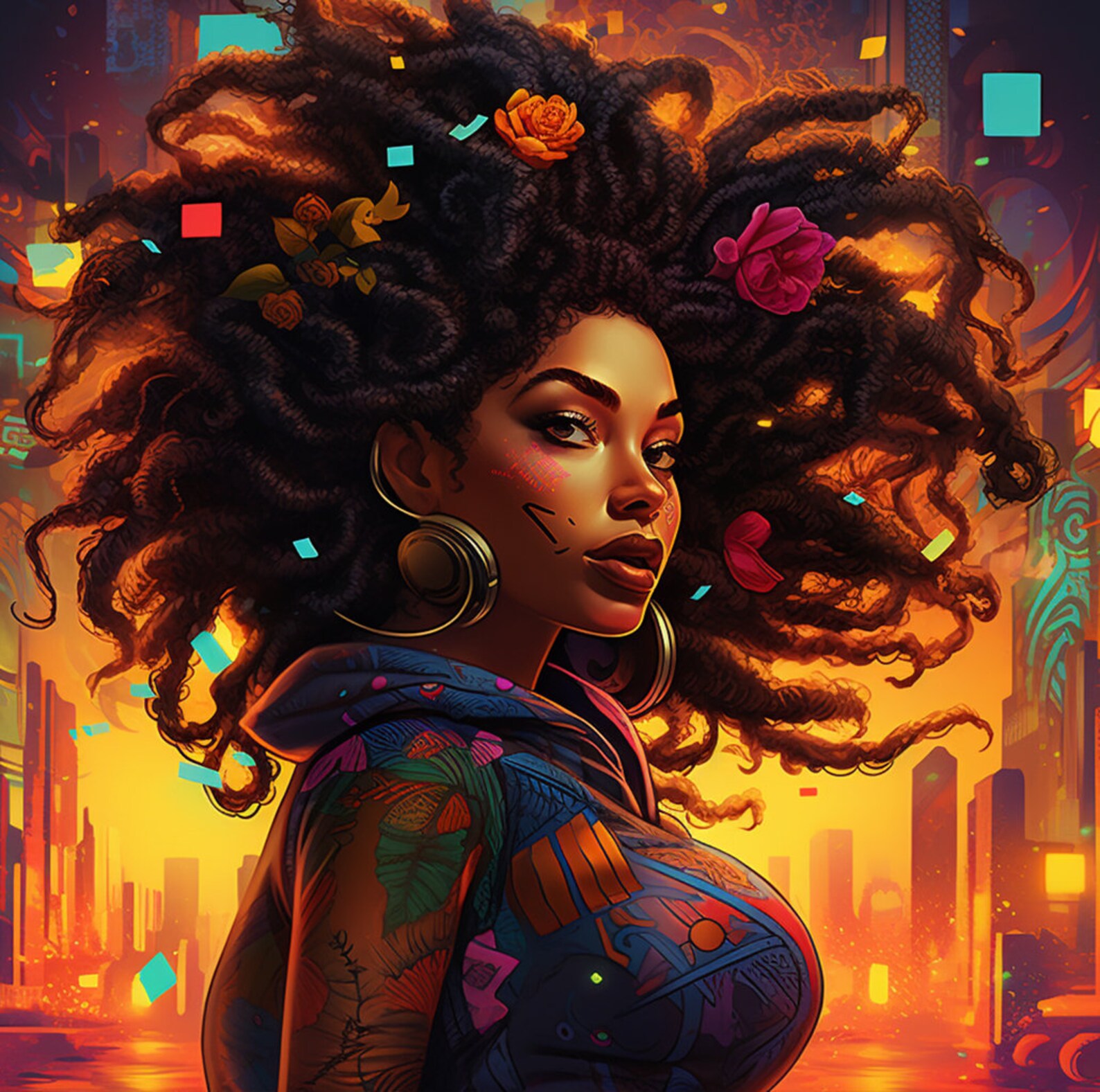 Black Cyberpunk - Afropunk - Digital Art - AI Art - Black Art ...