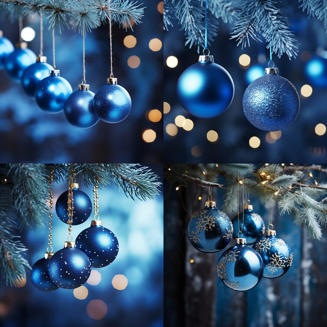 Christmas Blue Ball 16 Bundle HD Photo, Christmas Bundle, Xmas ...