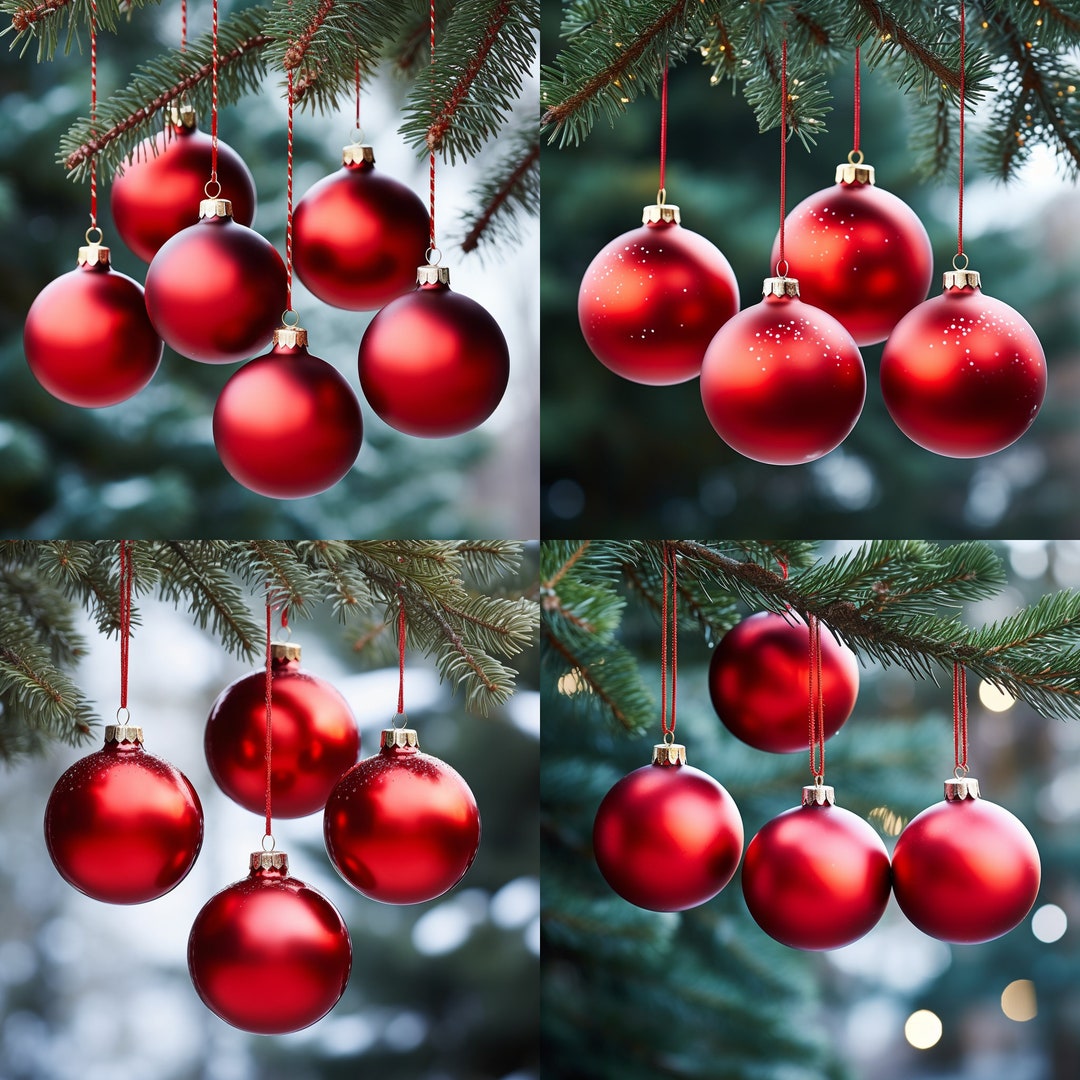Christmas Red Ball 12 Bundle HD Photo, Christmas Bundle, Xmas ...
