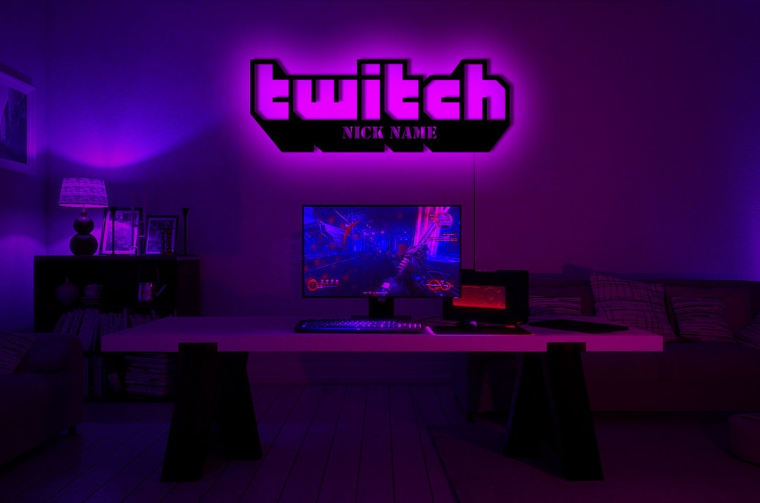 Personalized Twitch Wall Decor With Led Light Gamer Light - Etsy