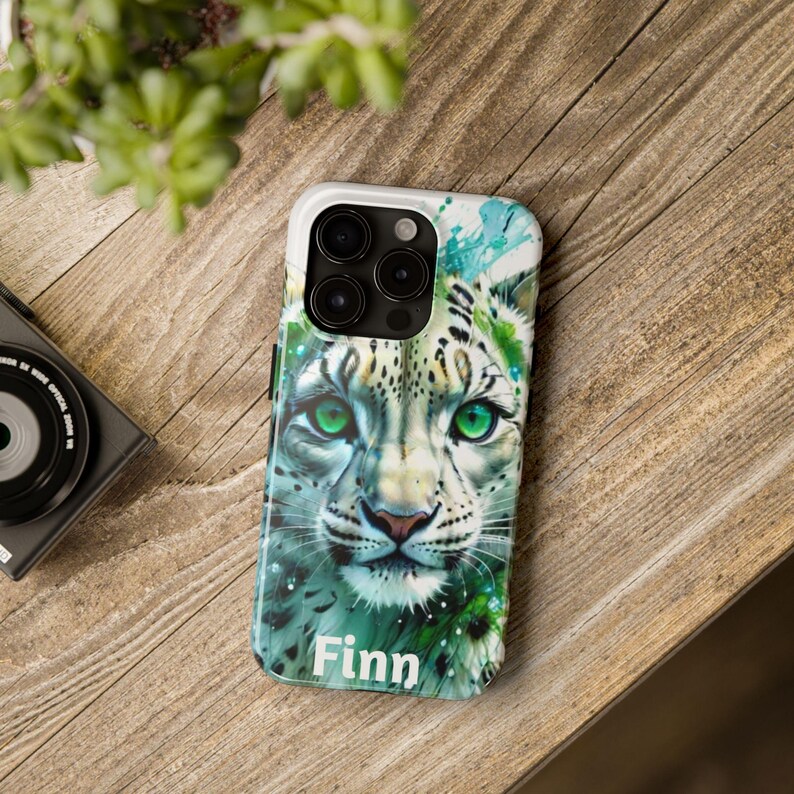 Personalized Watercolor Snow Leopard Phone Case: iPhone & Samsung - Etsy