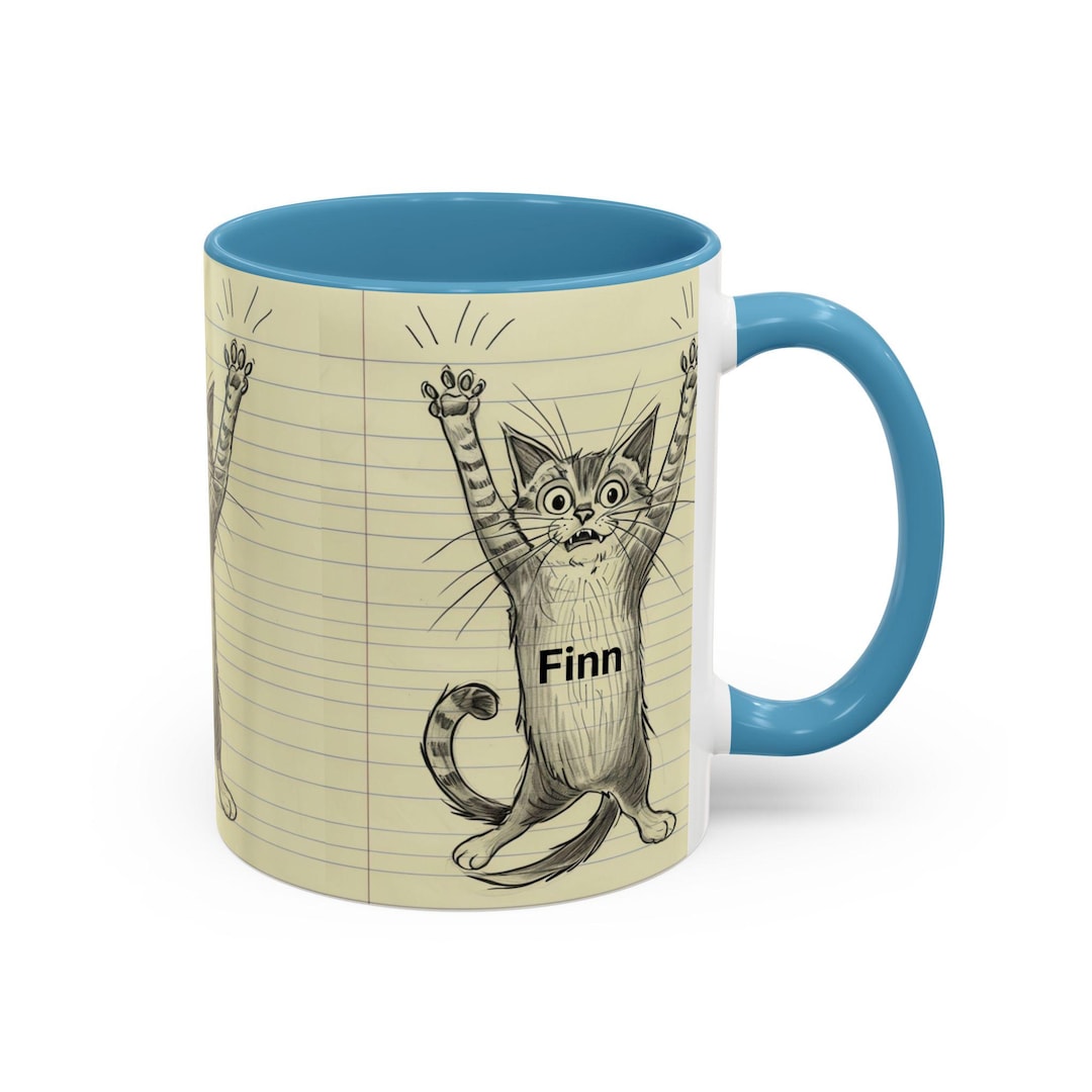 Custom Cartoon Cat Mug, Personalized Cat Lover Gift, Personalized Cat ...