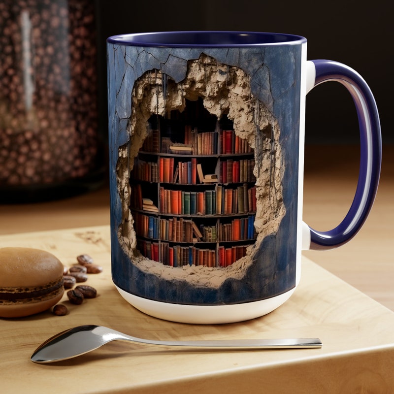 3d Bookshelf Mug - Etsy