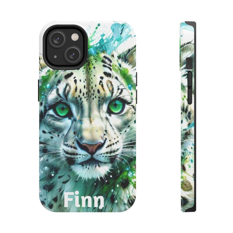 Personalized Watercolor Snow Leopard Phone Case: iPhone & Samsung - Etsy