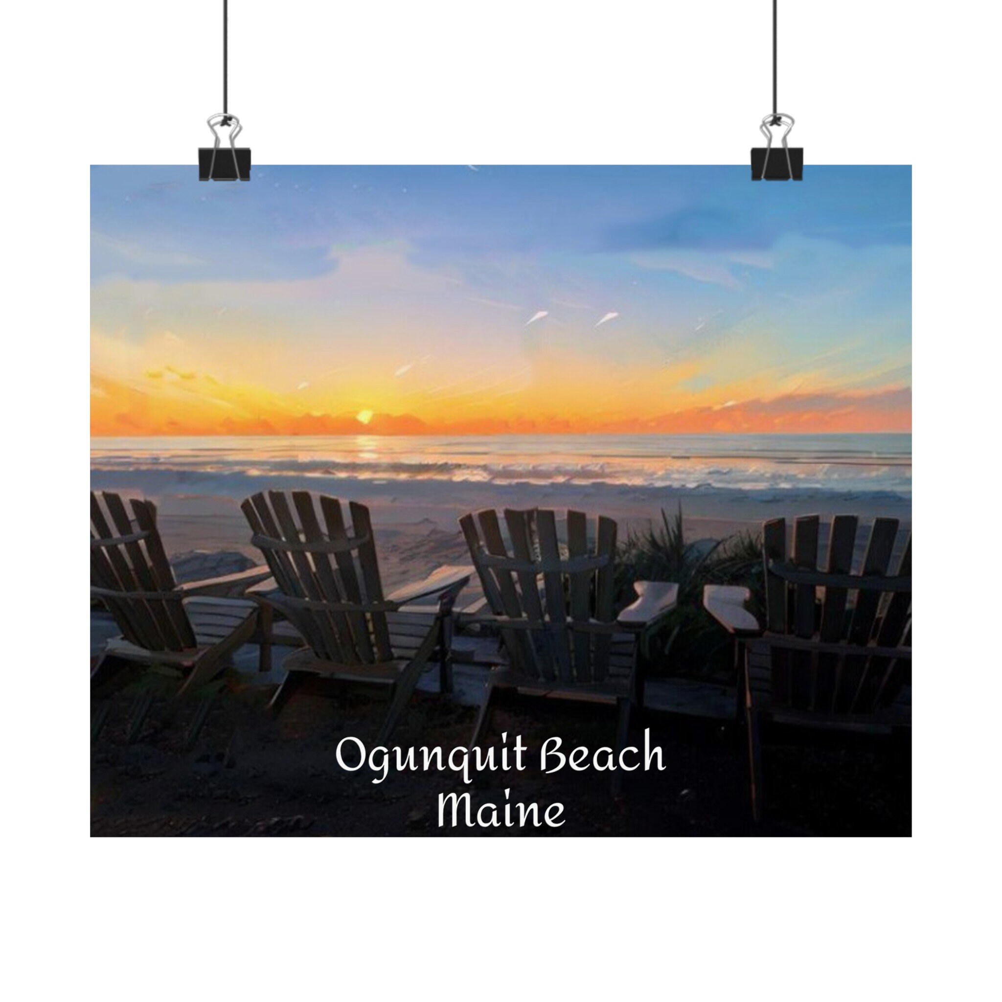 Maine, Ogunquit Beach 11x9 Poster Print, Maine Gift, Marginal Way Cliff ...