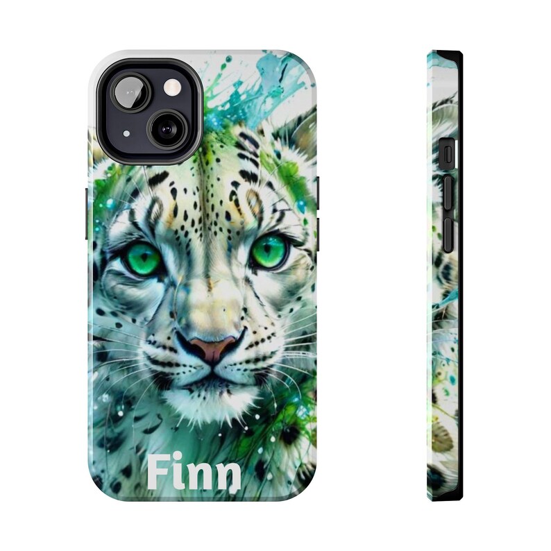 Personalized Watercolor Snow Leopard Phone Case: iPhone & Samsung - Etsy