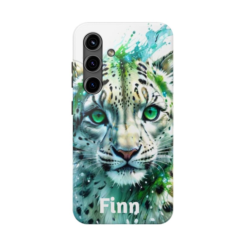 Personalized Watercolor Snow Leopard Phone Case: iPhone & Samsung - Etsy