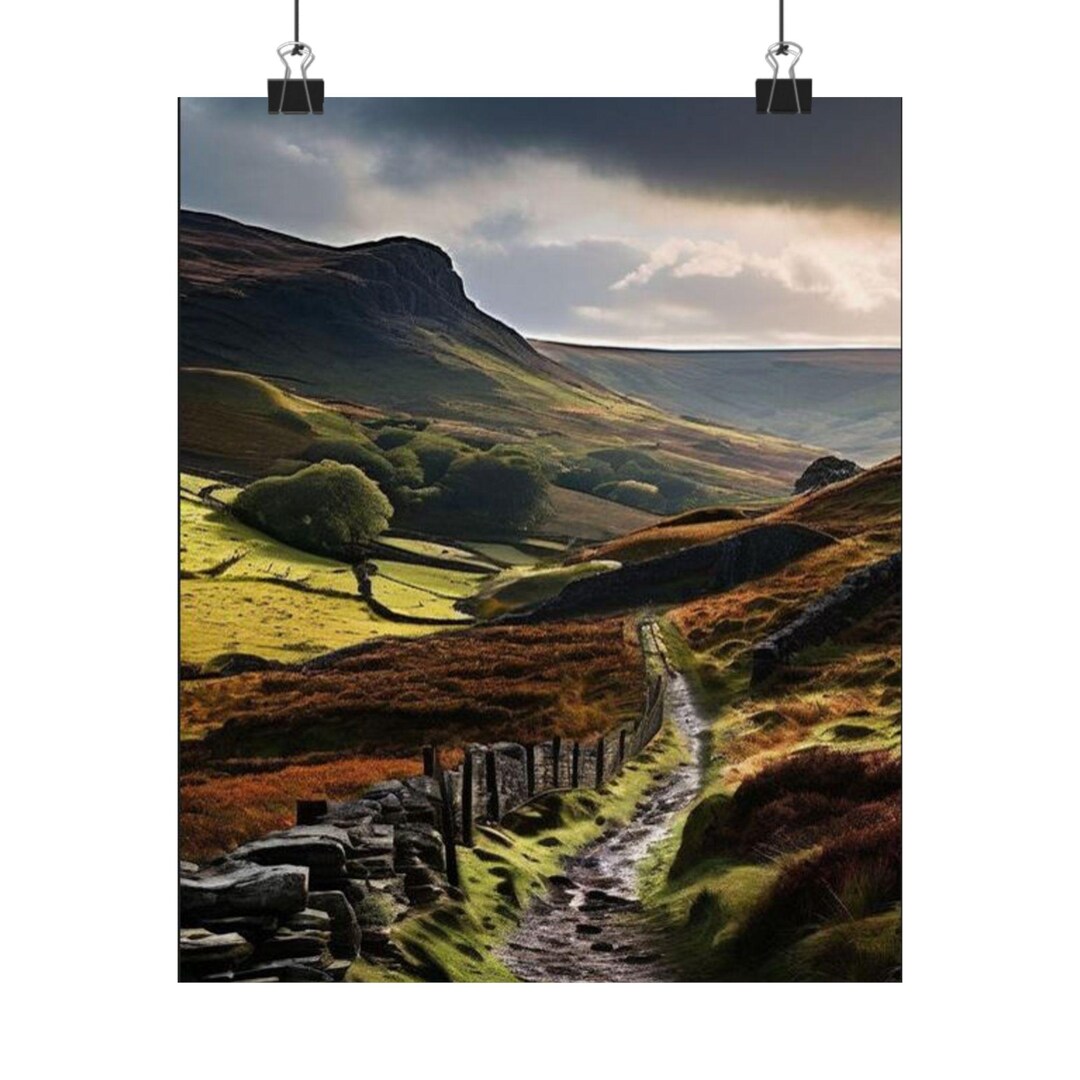 Yorkshire Moors 9x11 Poster Print, Yorkshire Dales, All Creatures Great ...